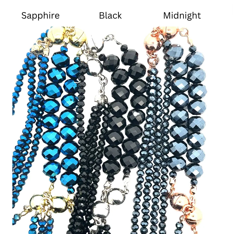 10 Way Necklace - Black Crystal - Maria Nicola