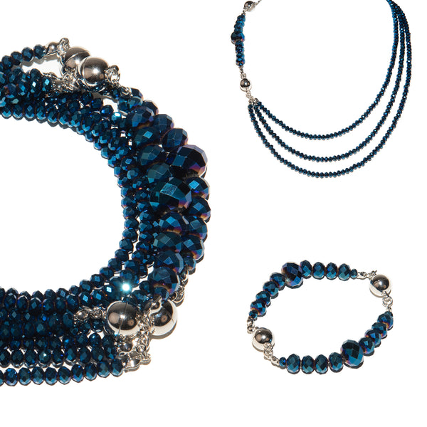 10 Way Necklace - Sapphire Crystal - Maria Nicola