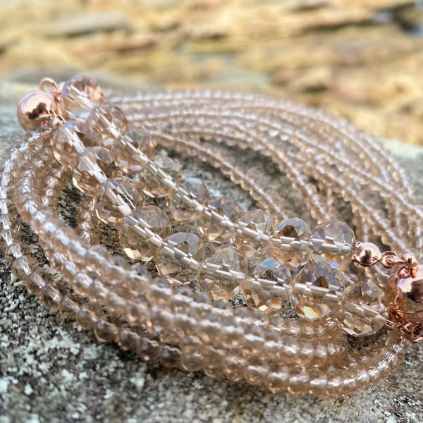 10 Way Necklace - Champagne Crystal - Maria Nicola