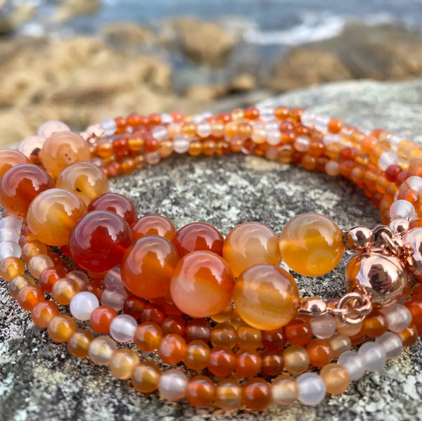 10 Way Necklace - Orange Agate - Maria Nicola