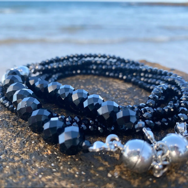 10 Way Necklace - Black Crystal - Maria Nicola